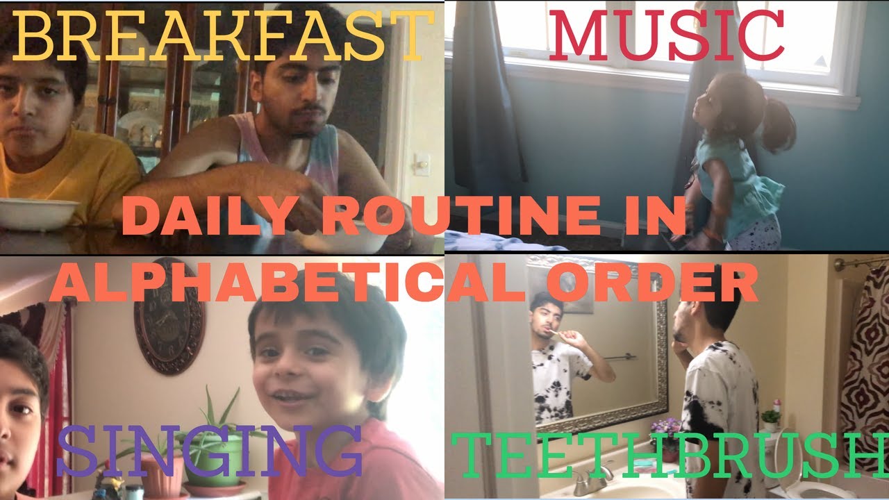 Daily Routine In Alphabetical Order - YouTube