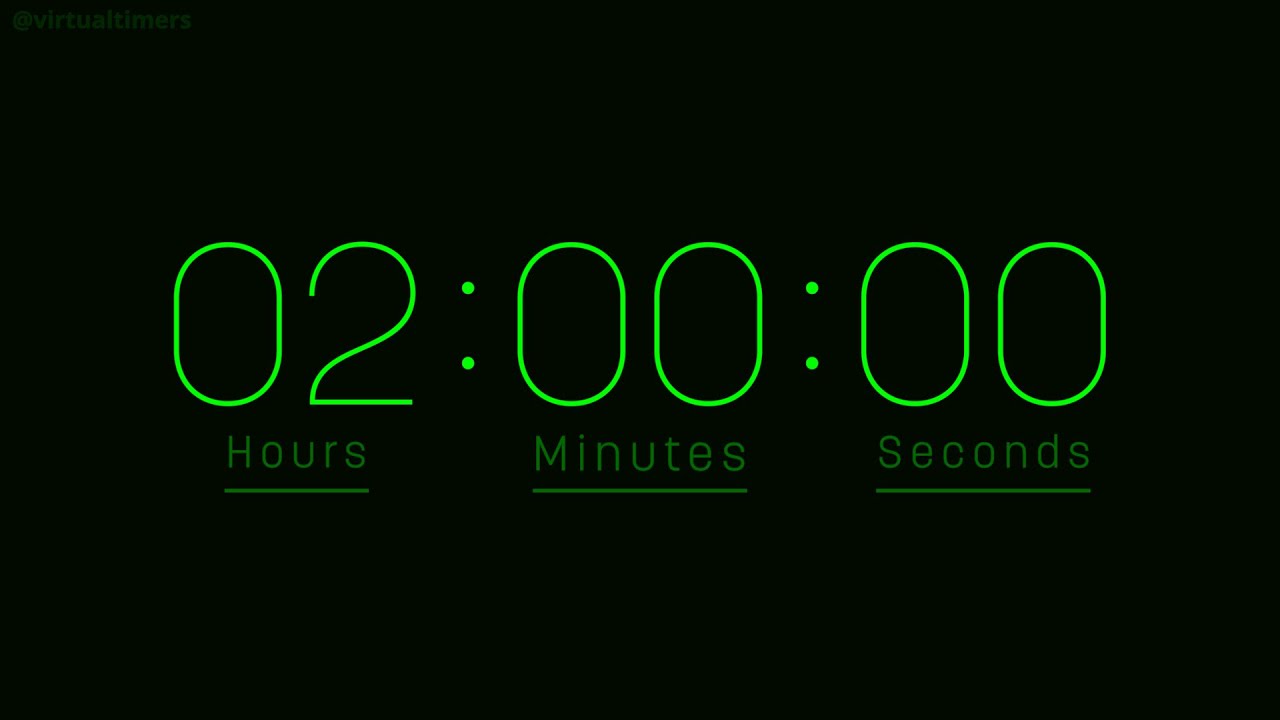 2 Hours Countdown Timer with Alarm & Time Markers / Chapters - Rounded ...