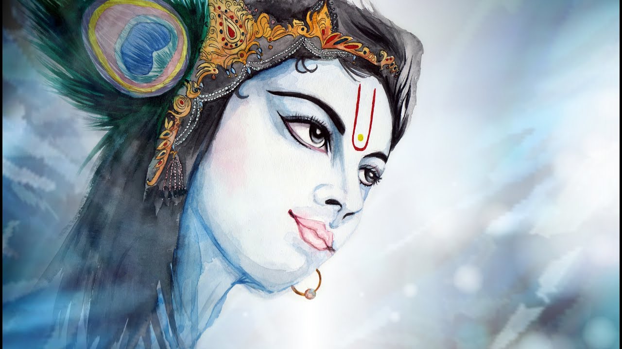How to Draw Lord Sri KRISHNA [DRAWING, PAINTING & COLORING KRSNA] - YouTube