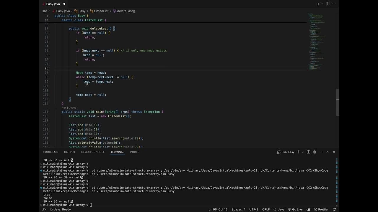 Deleting First and Last Node in Java | Linked List - YouTube