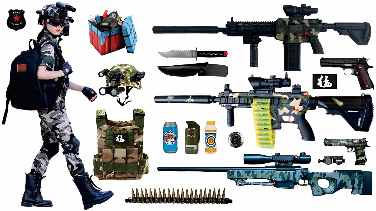 Collect special police weapons, M416 assault rifle, Glock pistol ...