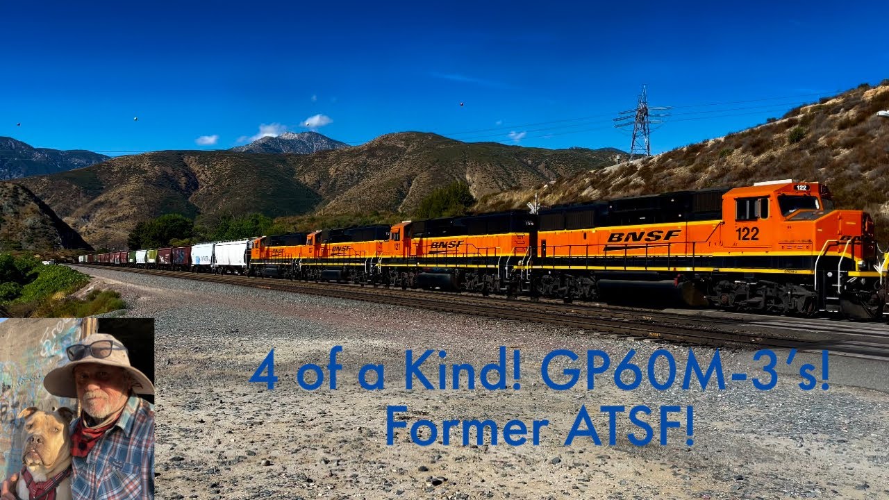 4 GP60M-3! Back to Back H2’s. BNSF Local Priority Manifest Train. San Diego, CA to Barstow, CA ...
