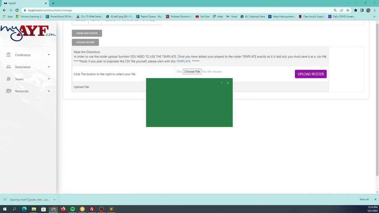 2022 MyAYF Roster Upload How To - YouTube