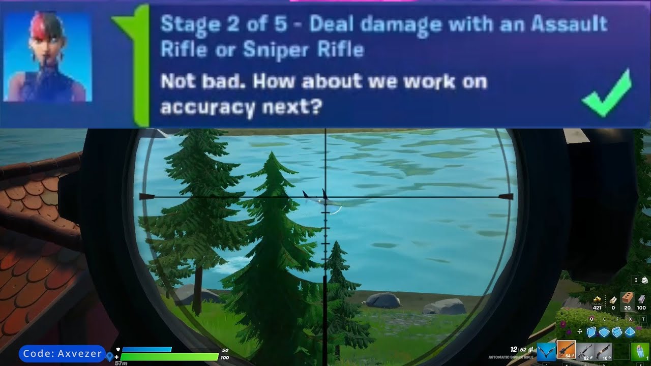Deal damage with an Assault Rifleor Sniper Rifle - Fortnite - YouTube