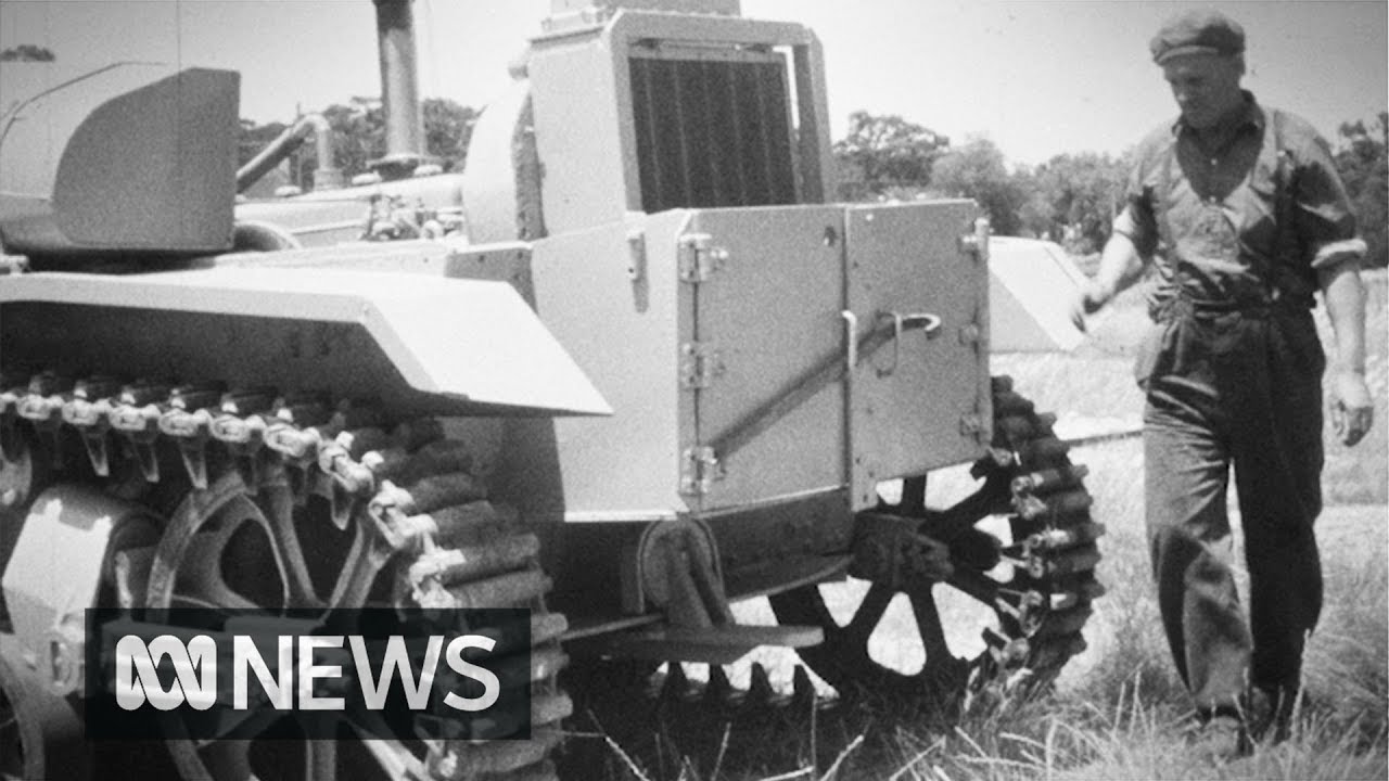 Farmer builds equipment out of old tanks (1963) | RetroFocus - YouTube