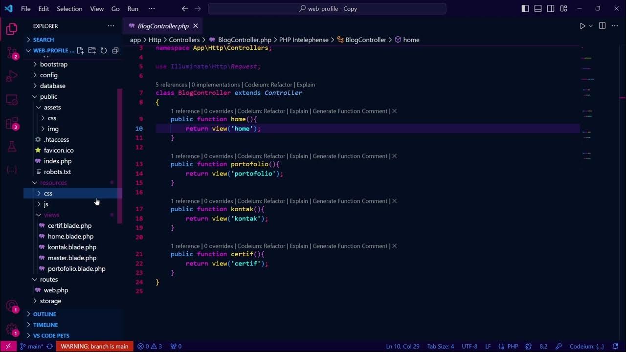 Project Akhir Laravel, Struktur folder, Blade Component, Routing - YouTube
