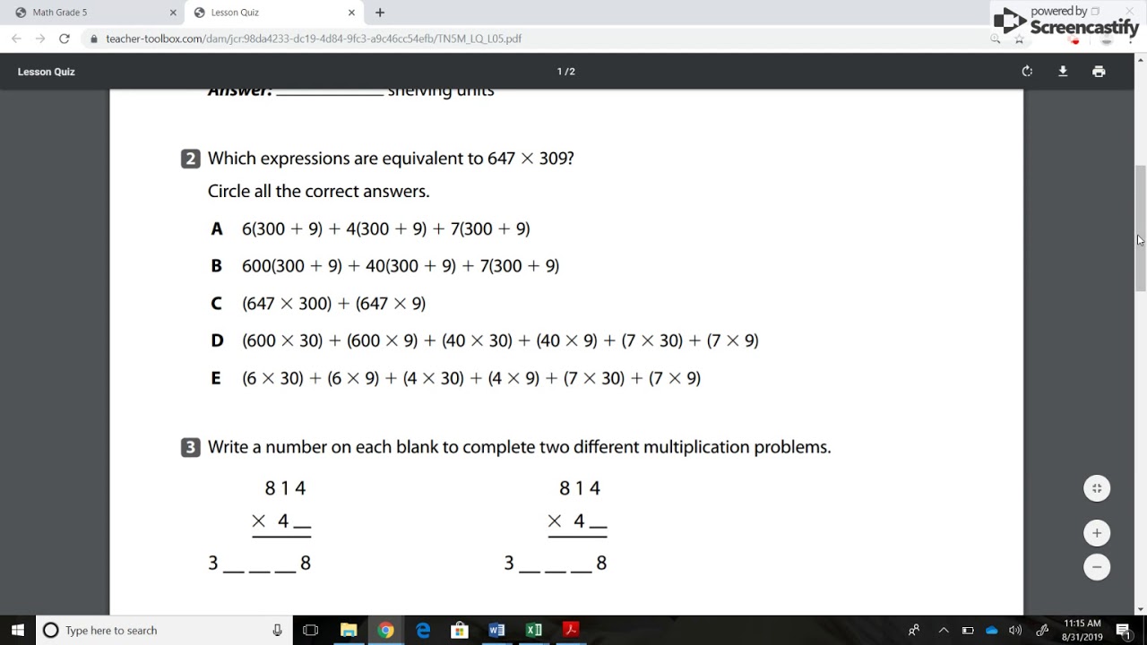 Ready Lesson 5 Quiz - 5th grade - YouTube