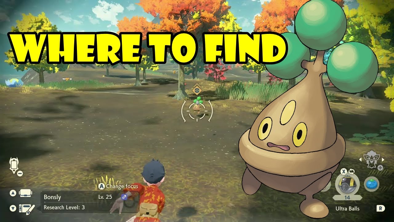 Where To Get Bonsly 123 Pokemon Legends Arceus YouTube