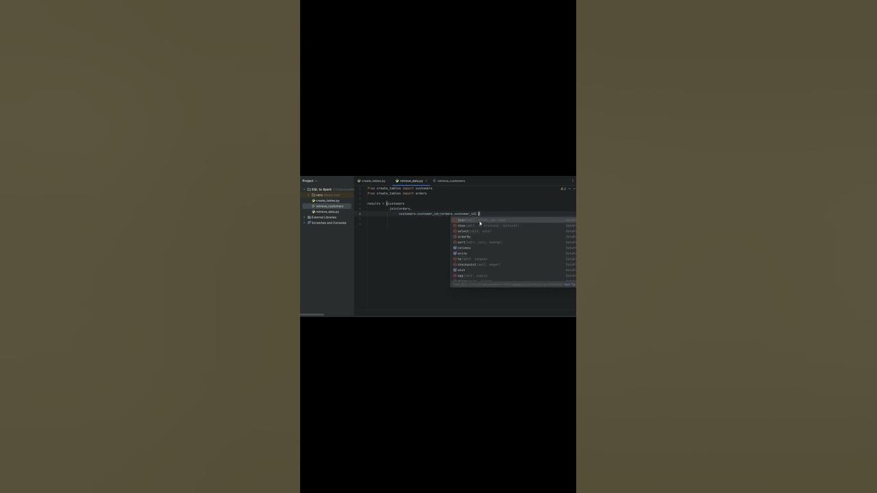 Retrieve Customers And Their Corresponding Orders Coding Programming Pyspark Python Sql