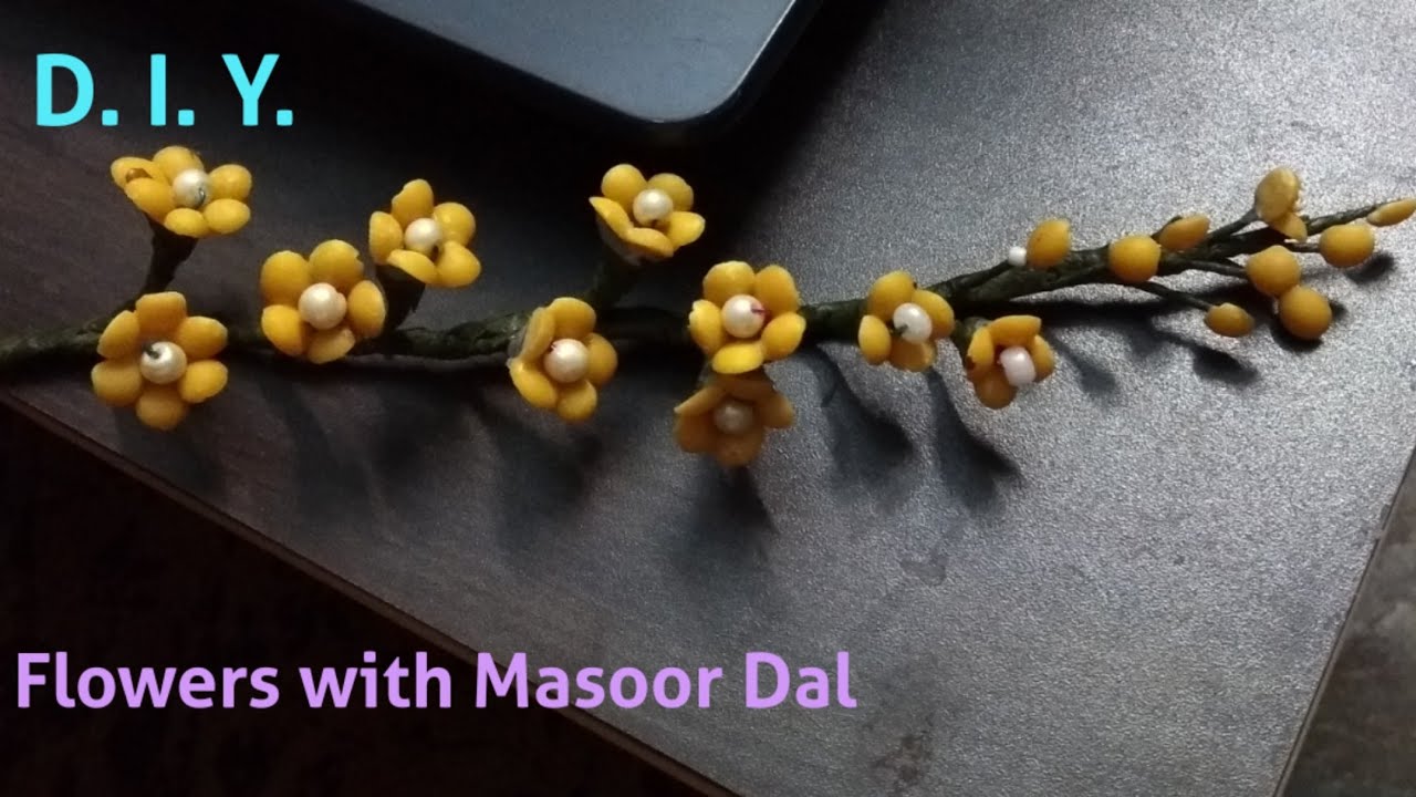 Best out of waste/Red Lentils crafts/ Flower Making with Red Lentils ...