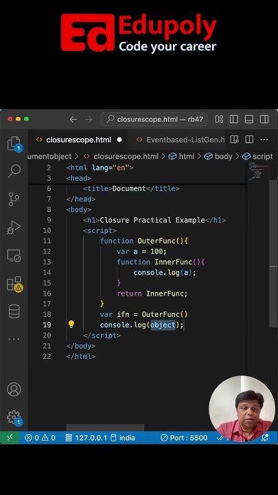 JavaScript Closures Explained with Practical Examples in telugu - YouTube