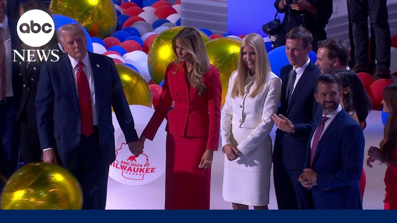 Trump wraps up RNC speech with family on stage - YouTube