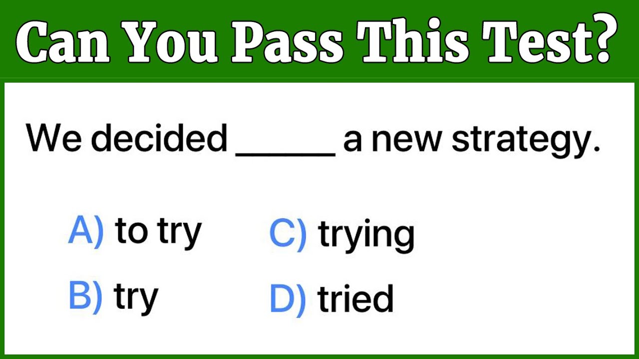 Mixed Grammar Quiz | Test Your Grammar Skills | Part 8 - YouTube