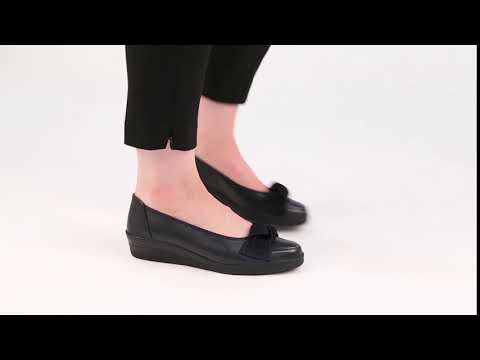 Gabor Lesley Navy Womens Casual Ballet Wedge Heel Shoes