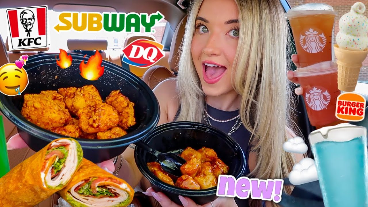 Eating Only NEW FAST FOOD ITEMS For 24 HOURS!! - YouTube