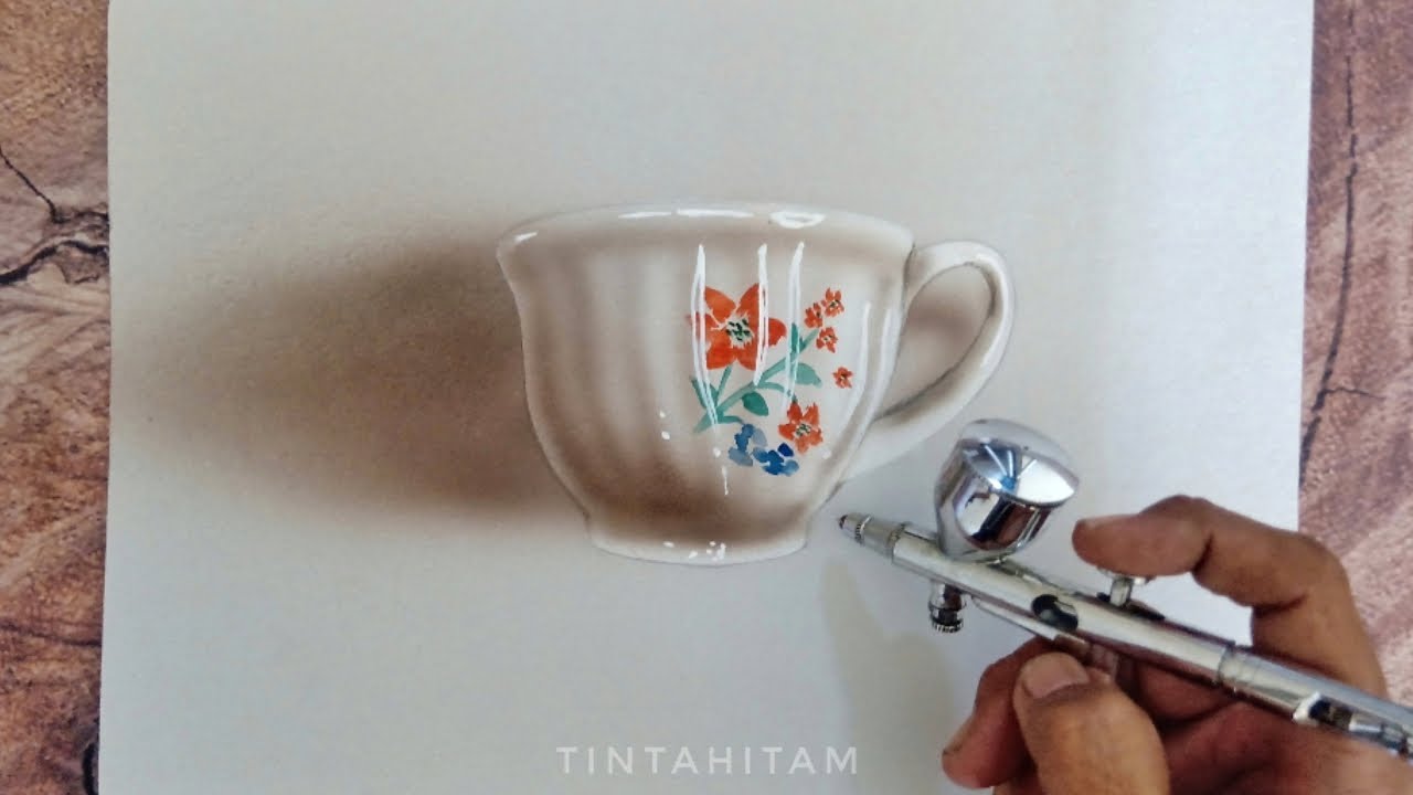 realistic teacup drawing | 3d drawing - YouTube