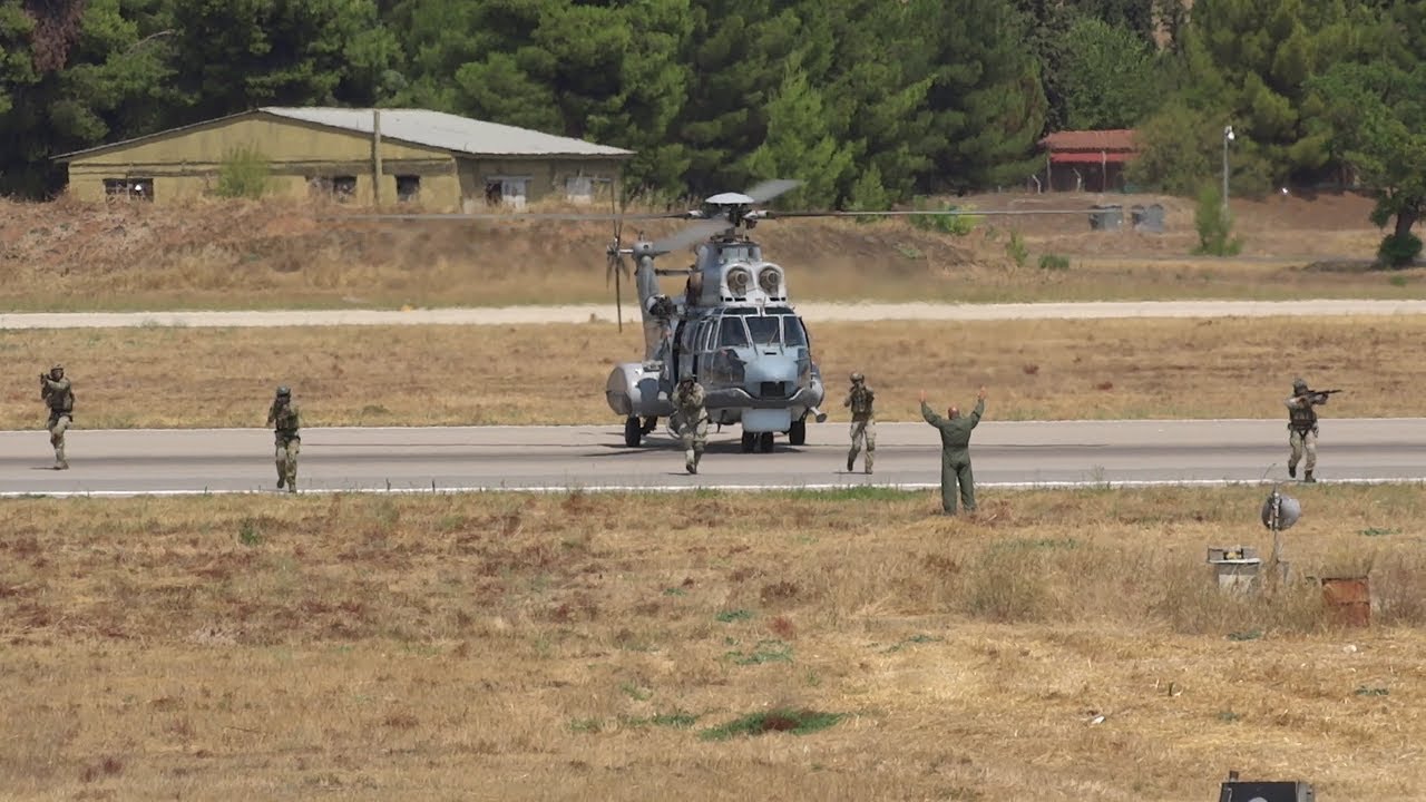 AFW 2023 Hellenic Air Force AS-332 Super Puma Search and Rescue Demo ...
