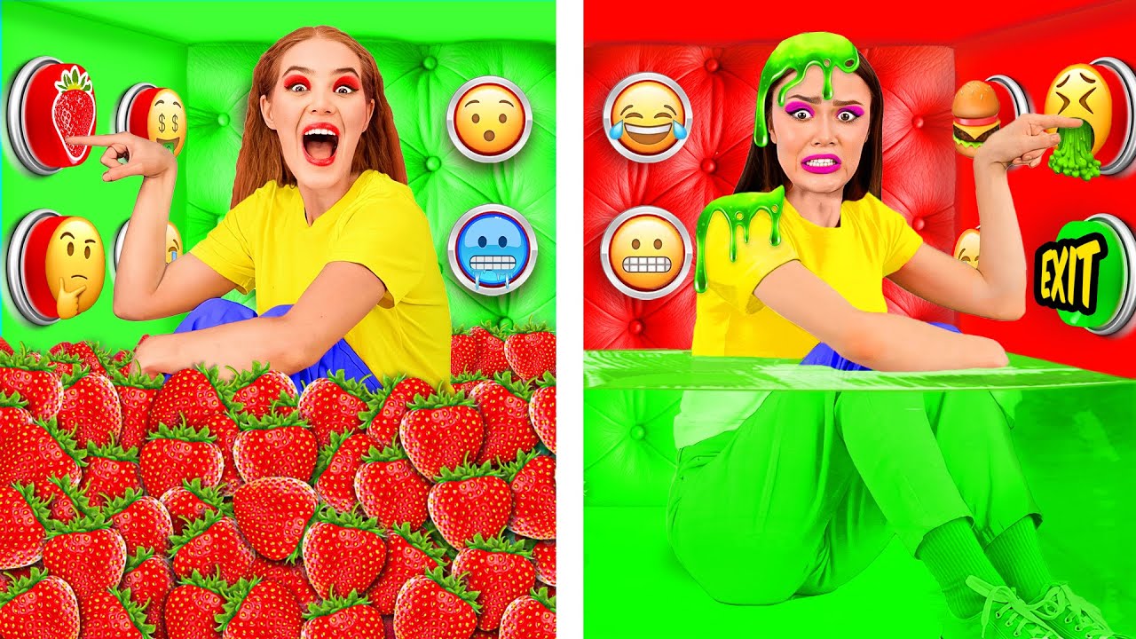 1000 Mystery Buttons Challenge Only 1 Lets You Escape | Funny Food ...