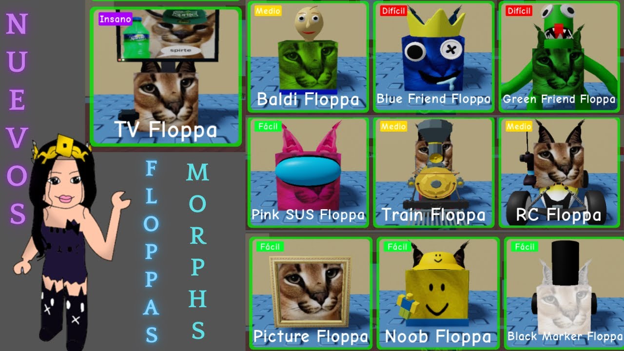 DONDE ESTA TV FLOPPA, BALDI, BLUE, GREEN Y TODOS LOS 10 FLOPPAS MORPHS ...