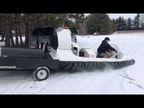 Hoverstar LC hovercraft unload pivot trailer - YouTube