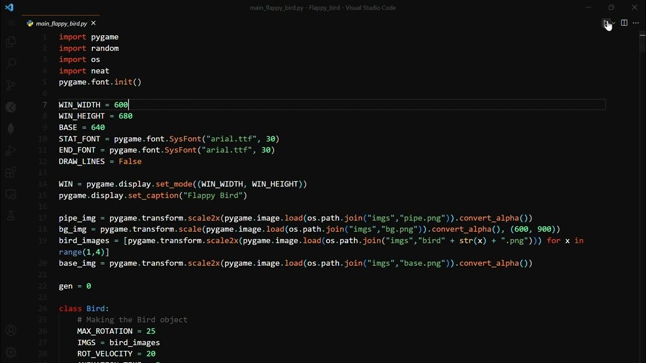 main flappy bird py Flappy bird Visual Studio Code 2024 01 04 15 02 38 ...