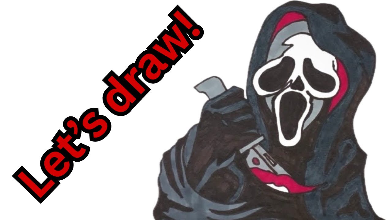 How to Draw Ghostface 🔪 | Easy Scream Horror Drawing Tutorial for ...