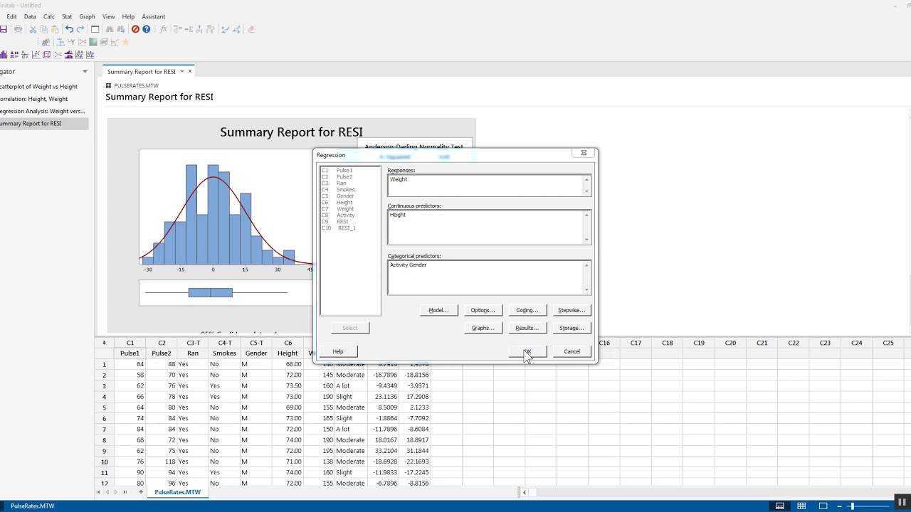 Adding Categorical Terms To A Regression Analysis In Minitab 19 Youtube