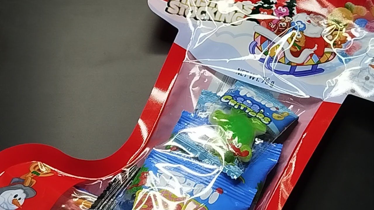 ASMR Satisfying Video | Unpacking Trolli Gummies Christmas Stocking ...