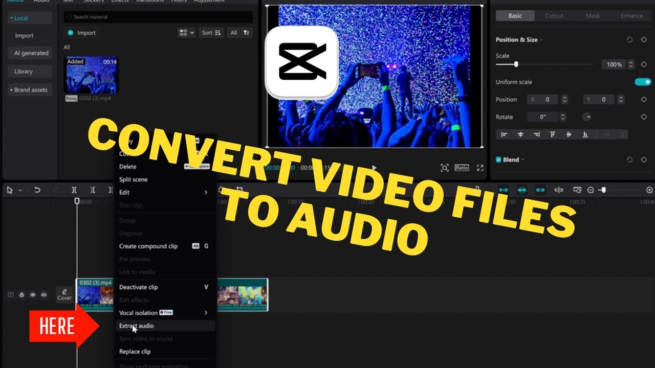 How to Convert Video Files to Audio in CapCut PC | Easy Tutorial - YouTube