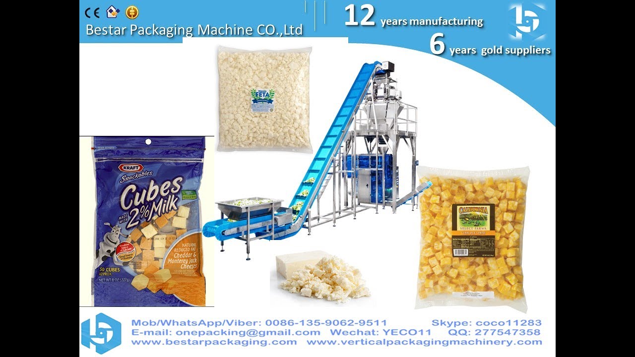 Bestar pneumatic packing machine for crumbled feta cheese with ...