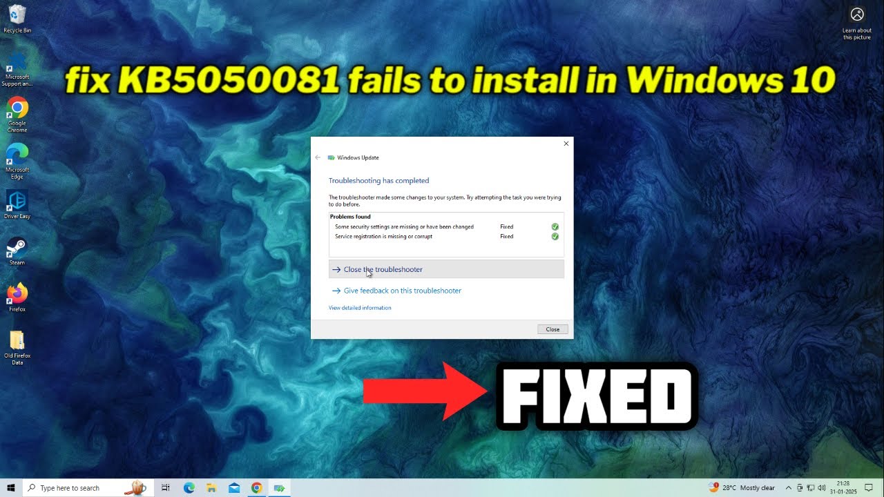 (FIXED) KB5050081 fails to install in Windows 10 - YouTube