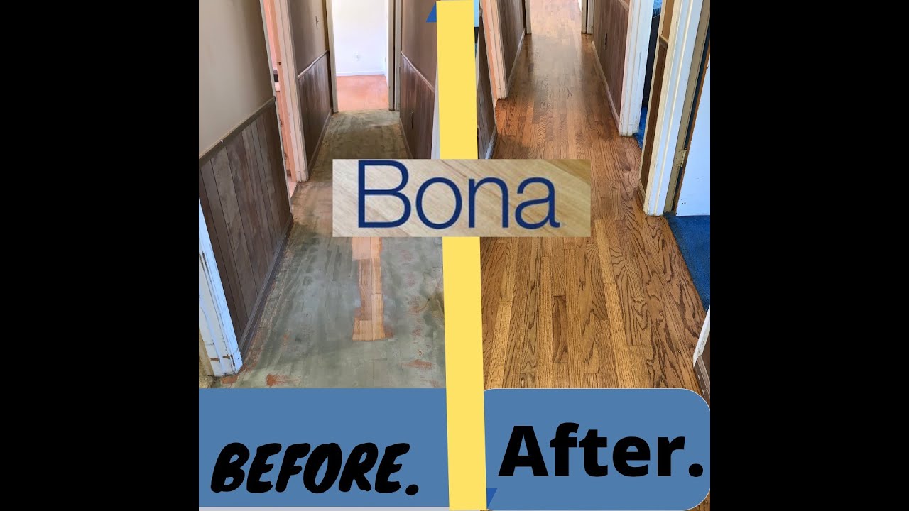 Refinish hardwood floor(Bona polyurethane) - YouTube