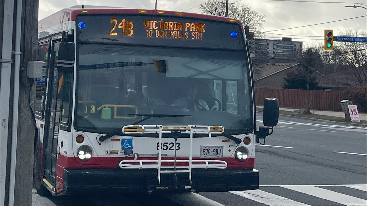 TTC Bus Ride Nova LFS 2016 24B Victoria Park From Ellesmere Road To Don ...