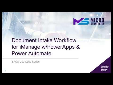 Document Intake Workflow for iManage with PowerApps & Power Automate - YouTube