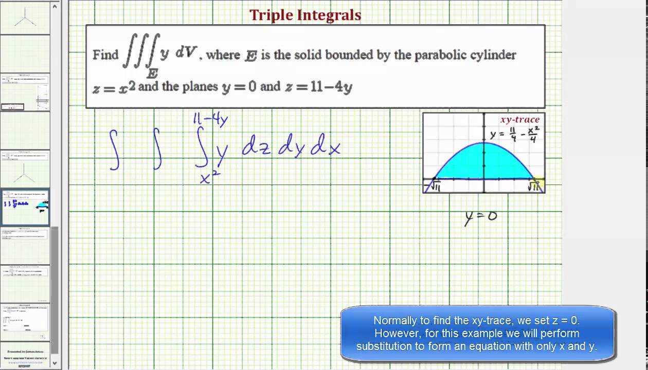 Ex 3: Set Up and Evaluate a Triple Integral of y - Part 1: Limits of ...