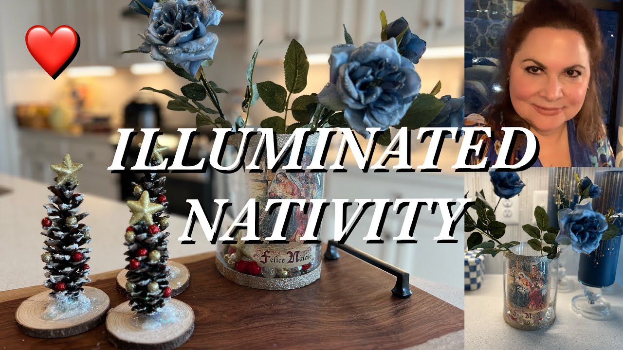 New 2023 Dollar Tree DIYs Christmas Lighted Nativity & Trees! Light Up ...