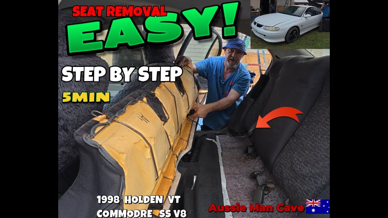 5 MIN SEAT REMOVED EASY STEP BY STEP (TUTORIAL) 1998 VT SS Commodore# ...