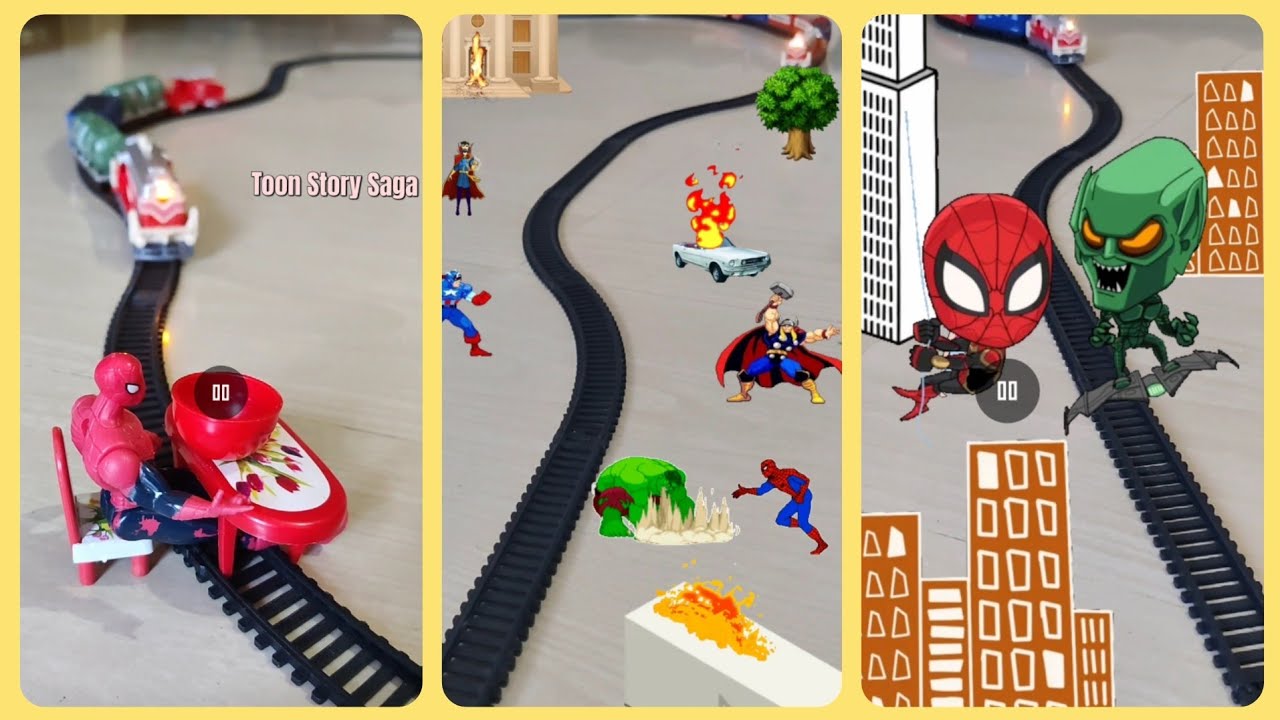 Spiderman vs Train Stories - Spiderman is near the track and the Centy ...
