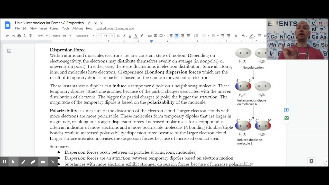 AP Chemistry, Unit 3: Intermolecular Forces & Properties- Part 2 - YouTube