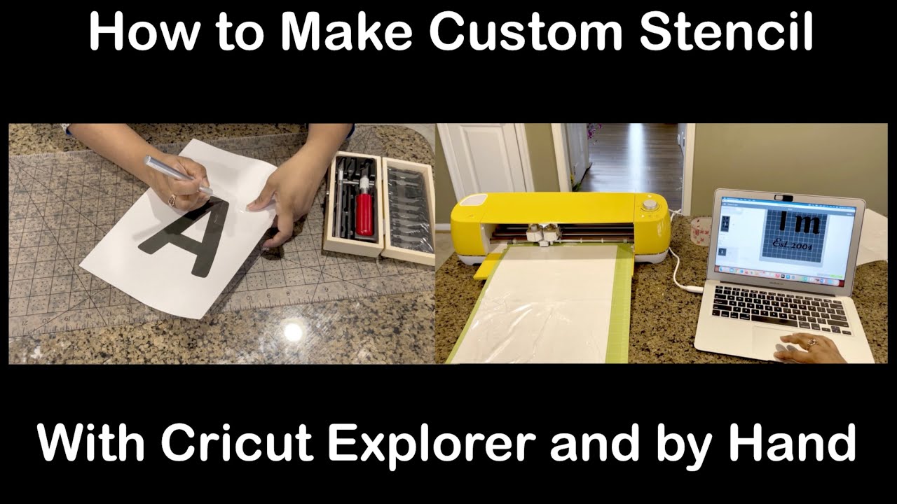 How to Make Custom Stencil with Cricut Explorer and by Hand - YouTube