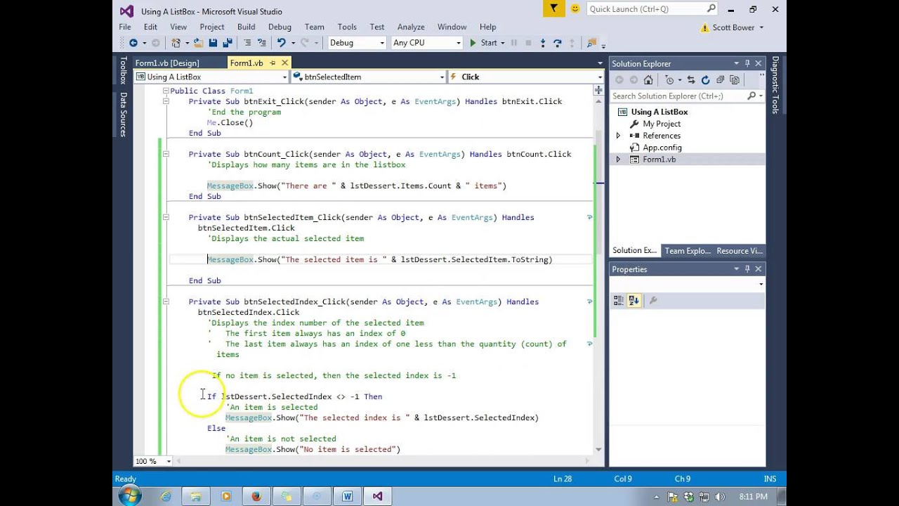 Using A Listbox Part1 Youtube
