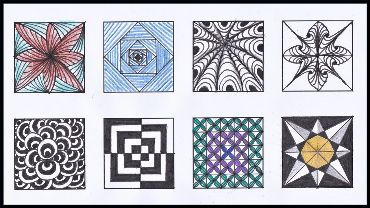 젠탱글 기초 패턴 그리기 4 Zentangle Patterns Zentangle Art Doodle Patterns
