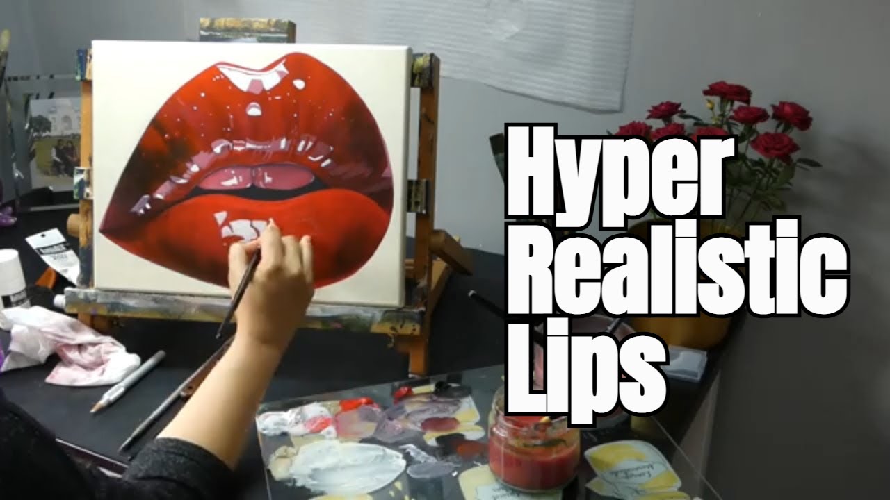 I Created MIND BLOWING Hyper Realistic Lip Art in Acrylic - YouTube