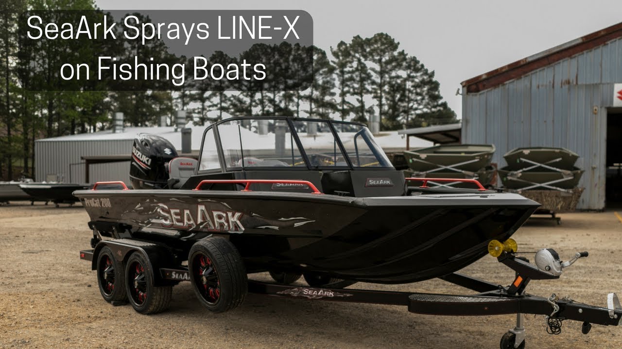 SeaArk Boats Sprays LINE-X on Fishing Boats - YouTube