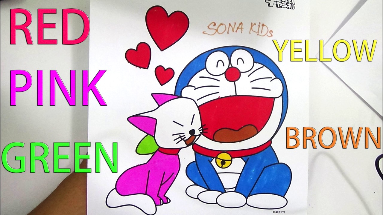 Coloring Pages For Kids Doraemon and His Girlfriend In Doraemon Cartoon ...