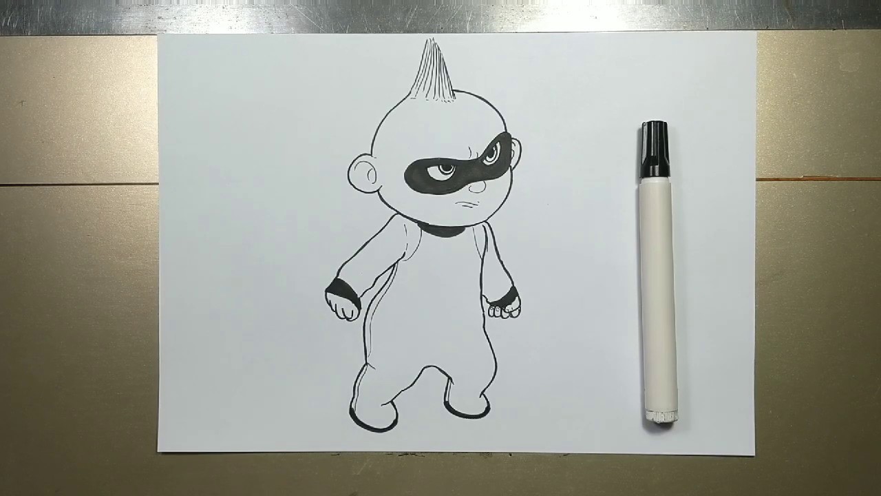 How to draw JACK JACK the INCREDIBLES in 5 minutes - YouTube