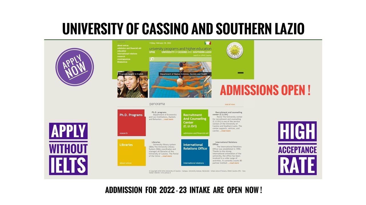 UNIVERSITY OF CASSINO Admission Process | Explained - YouTube
