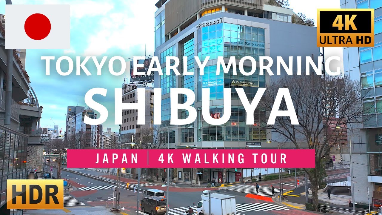 February Morning SHIBUYA WALK｜4K HDR 60fps｜Center Gai to Miyashita Park ...
