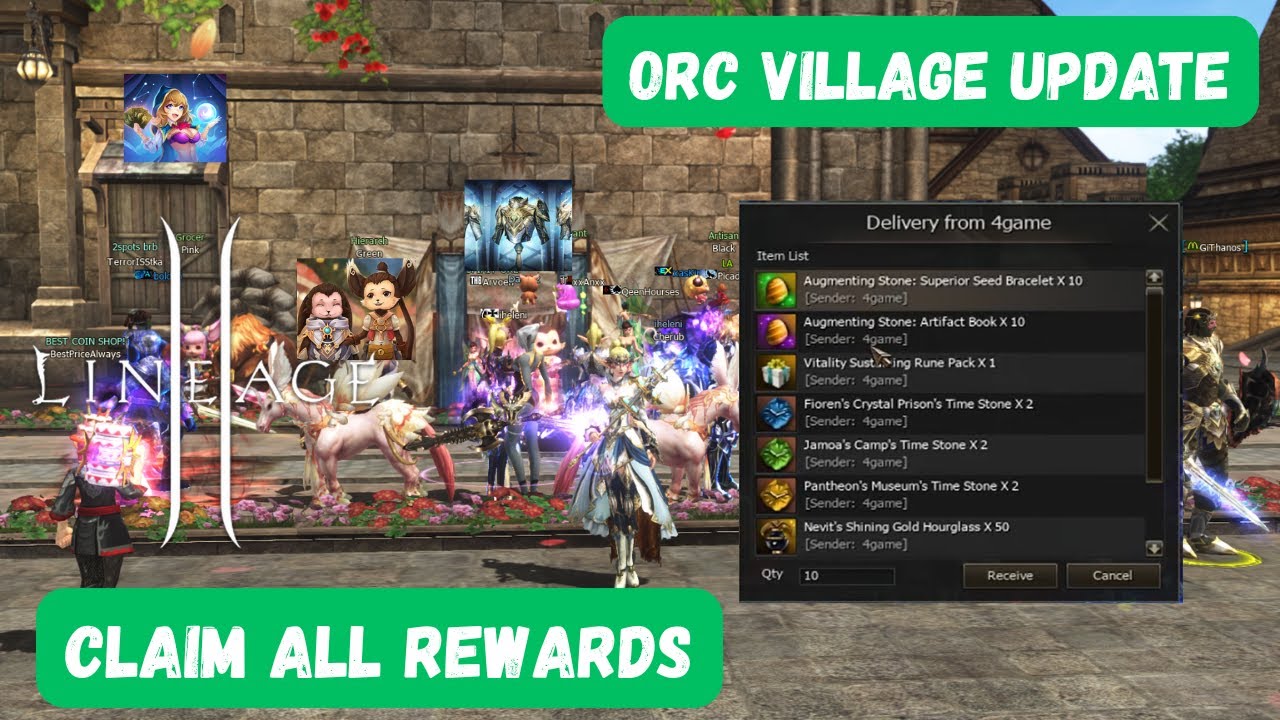 Lineage 2 EU. Day of release patch the "Orc Village". Giveaways | twitch Drops | Codes 7 day PA ...