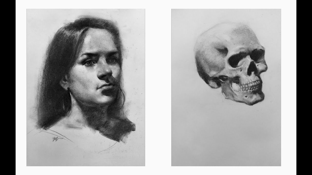 Zimou Tan | Art | How to locate the skull of a portrait drawing demo ...